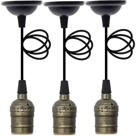 3 Pack Pendant Light Cord, Industrial Edison Pendant Light Kit, Vintage ...