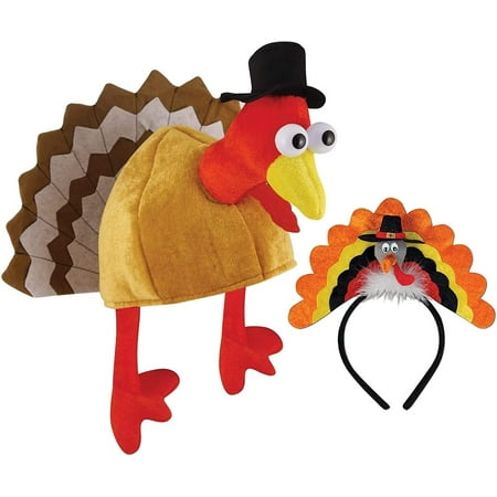 Novelty Xmas Turkey Thanksgiving Hat with Head Legs and Tail Fancy ...