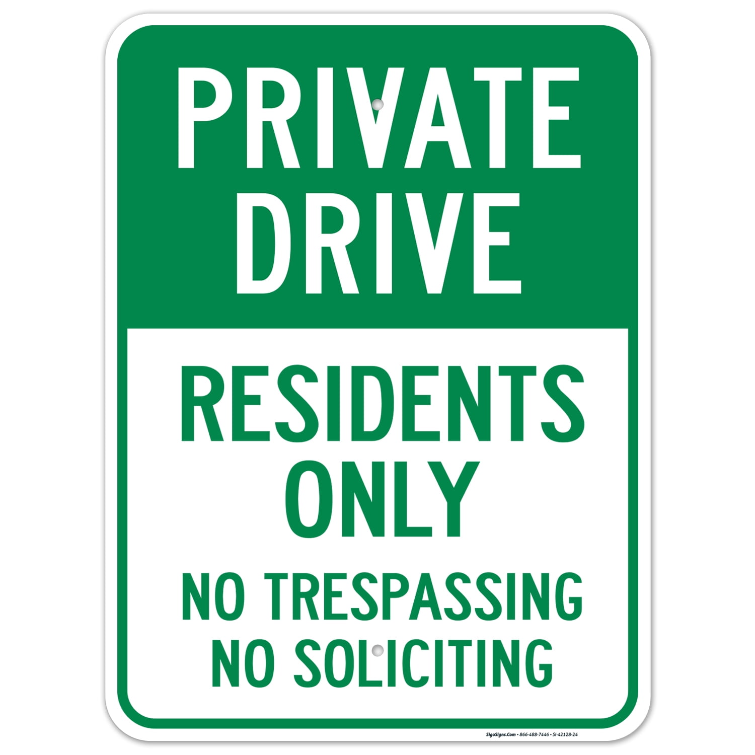 Private Drive Sign, No Trespassing No Soliciting Residents Only Sign ...