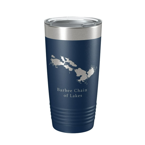 Barbee Chain of Lakes Map Tumbler Travel Mug Insulated Laser Engraved ...