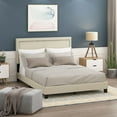 Furinno Laval Queen Bed Frame, Platform Style, Linen Upholstery, 12PC ...