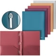 Mr. Pen Plastic Pockets and Prong Folders 5 Pack Assorted Colors 11.5x9 ...