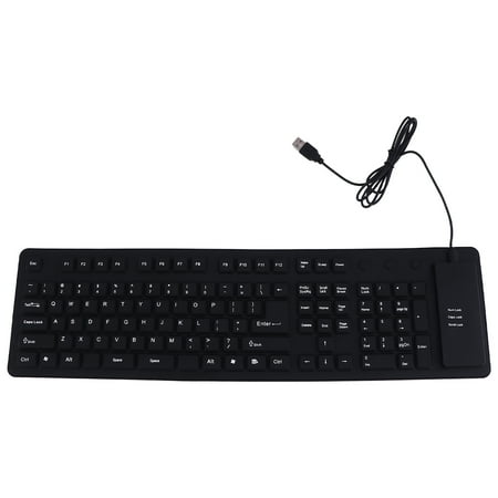Roll Up Keyboard Computer Waterproof 109 Keys Silent USB Wired Keyboard ...