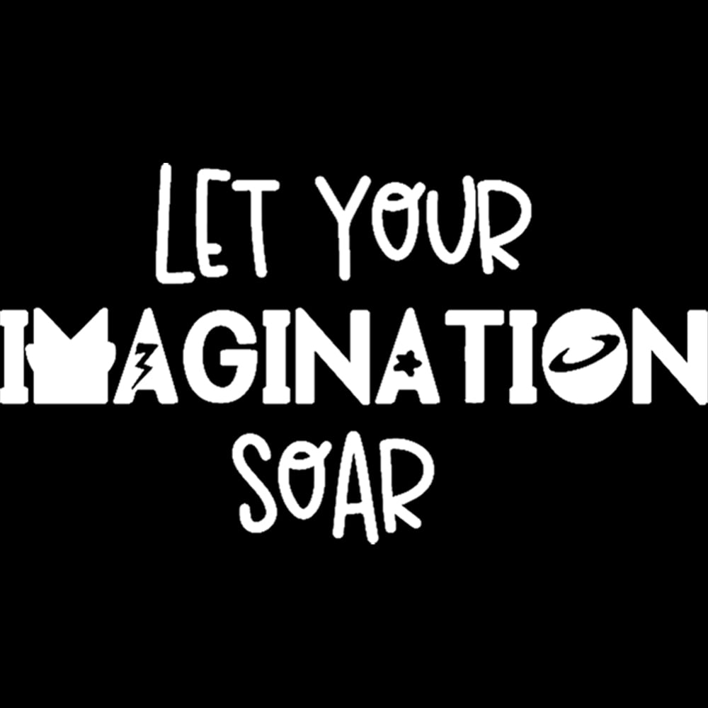 Transparent Decal Stickers Of Let Your Imagination Soar (White) Premium ...