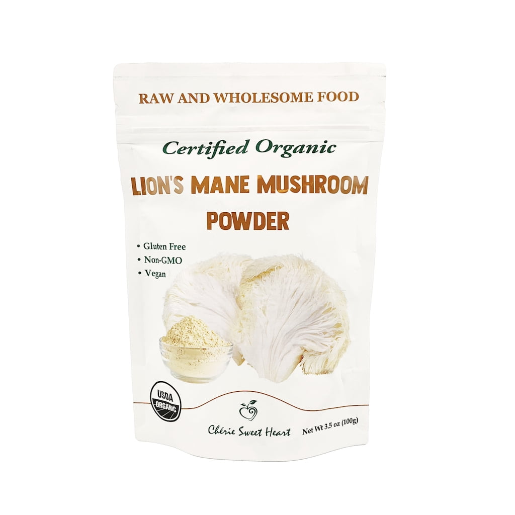 Lions Mane Mushroom Powder, Organic Hericium erinaceus 3.5 oz (100g ...