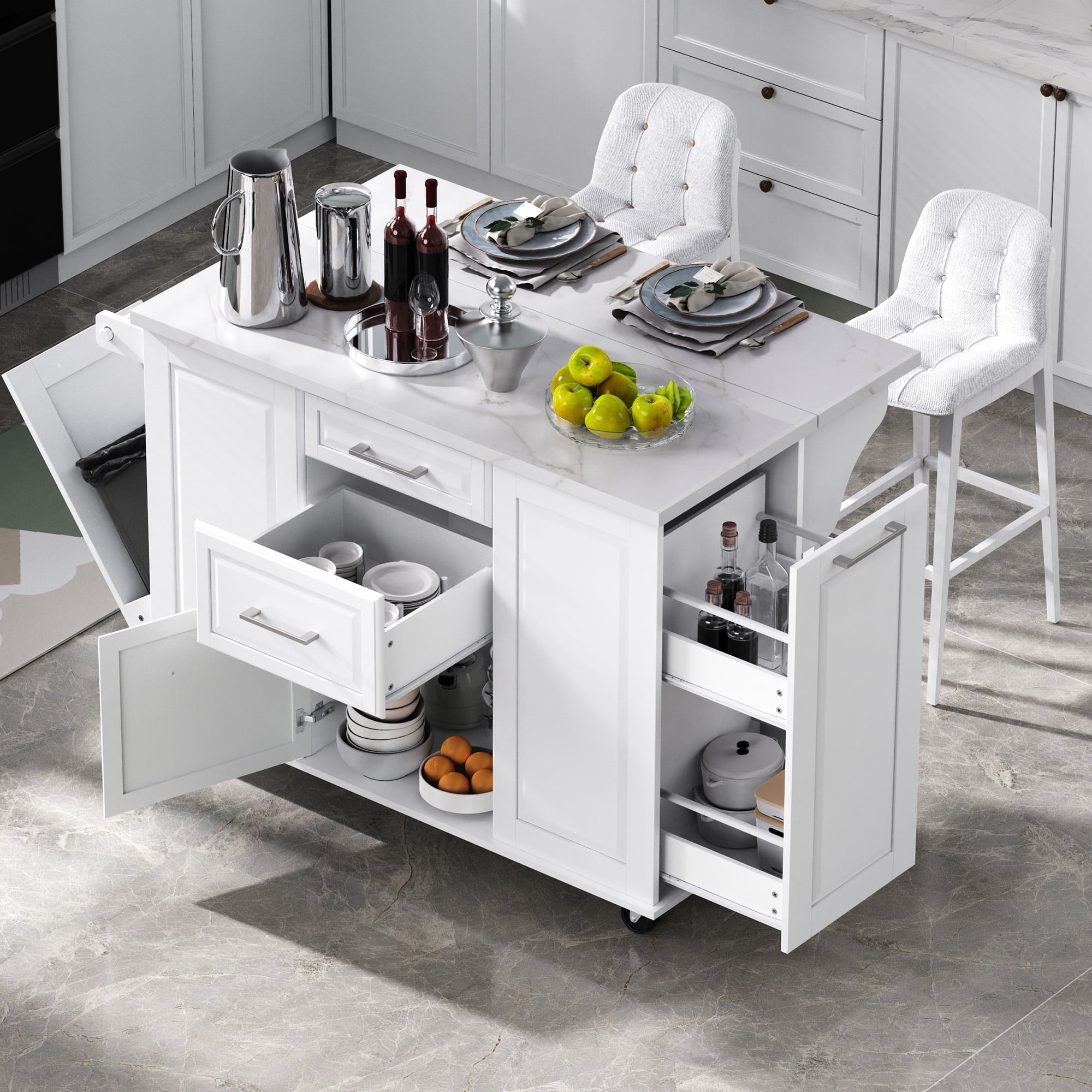 Click here for Velmero 50.7 Kitchen Island With Storage Tilt Tras... prices