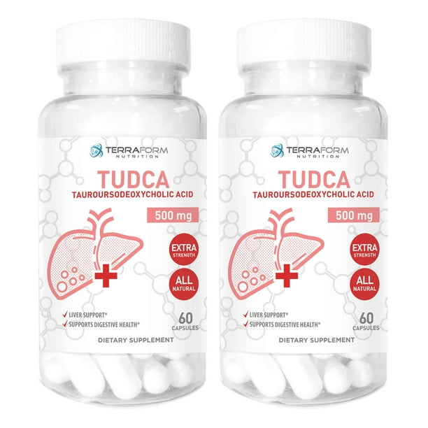 (2 Pack) TUDCA (Tauroursodeoxycholic Acid) - 500mg - 120 Capsules ...