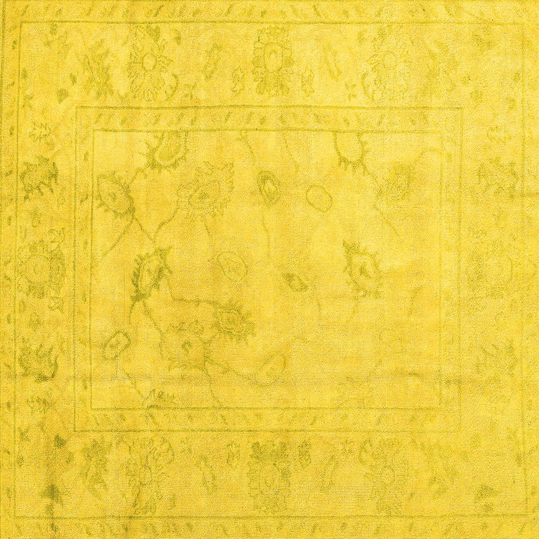 Ahgly Company Machine Washable Indoor Square Oriental Yellow ...