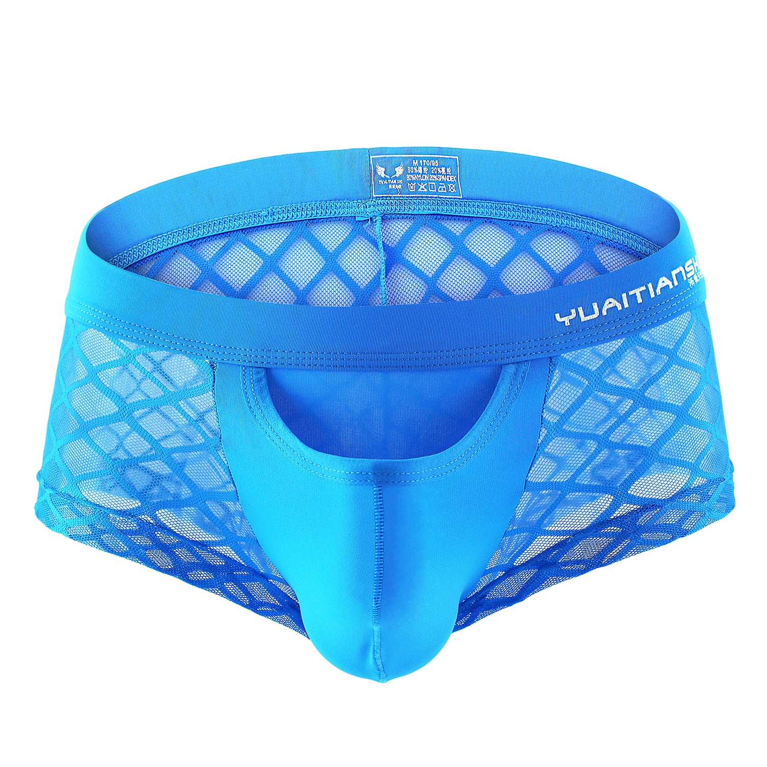 Mizok Mens Jockstrap Underwear Jockstrap Sexy Mesh Breathable Blue M