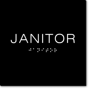 Janitor Sign-Black / White (3 Units) - Walmart.com
