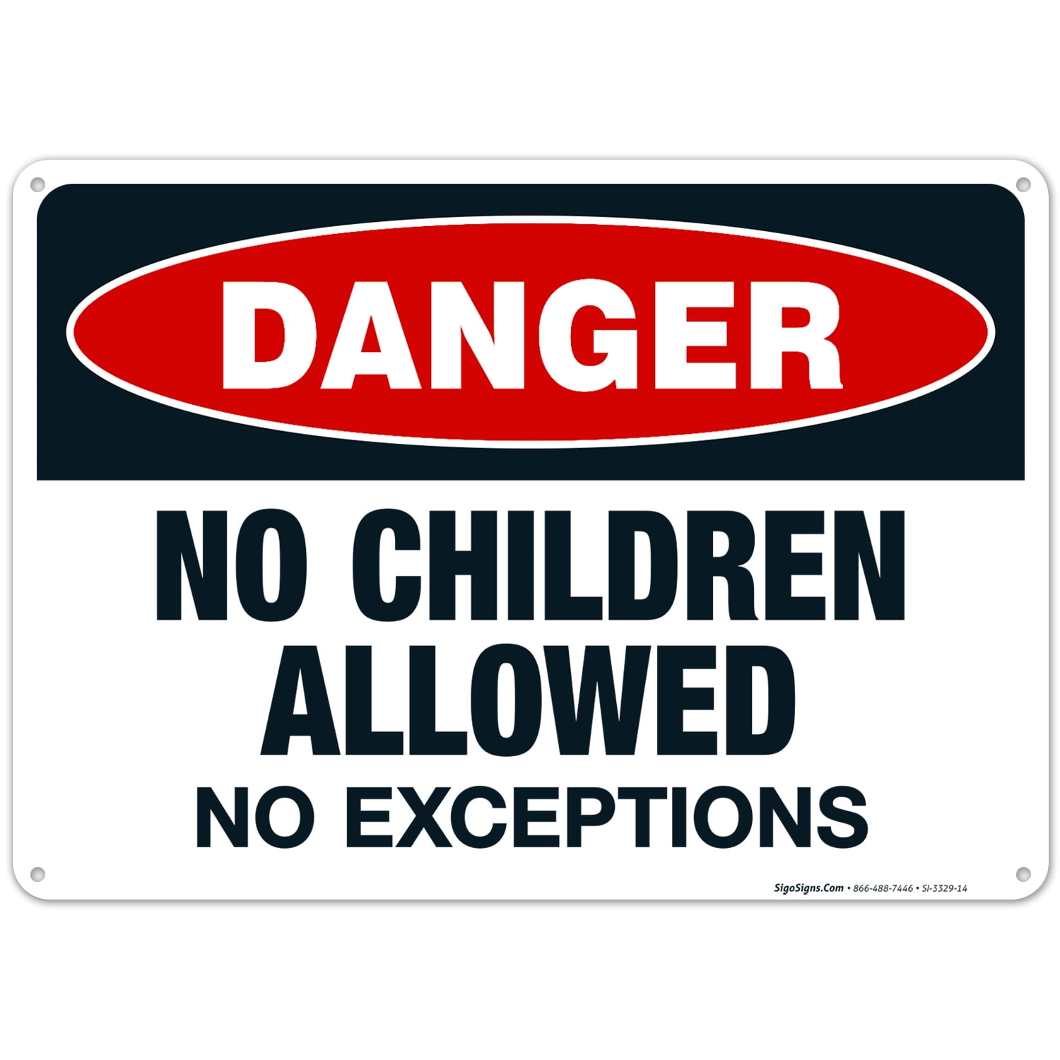 Danger No Children Allowed No Exceptions Sign, Pool Sign, - Walmart.com