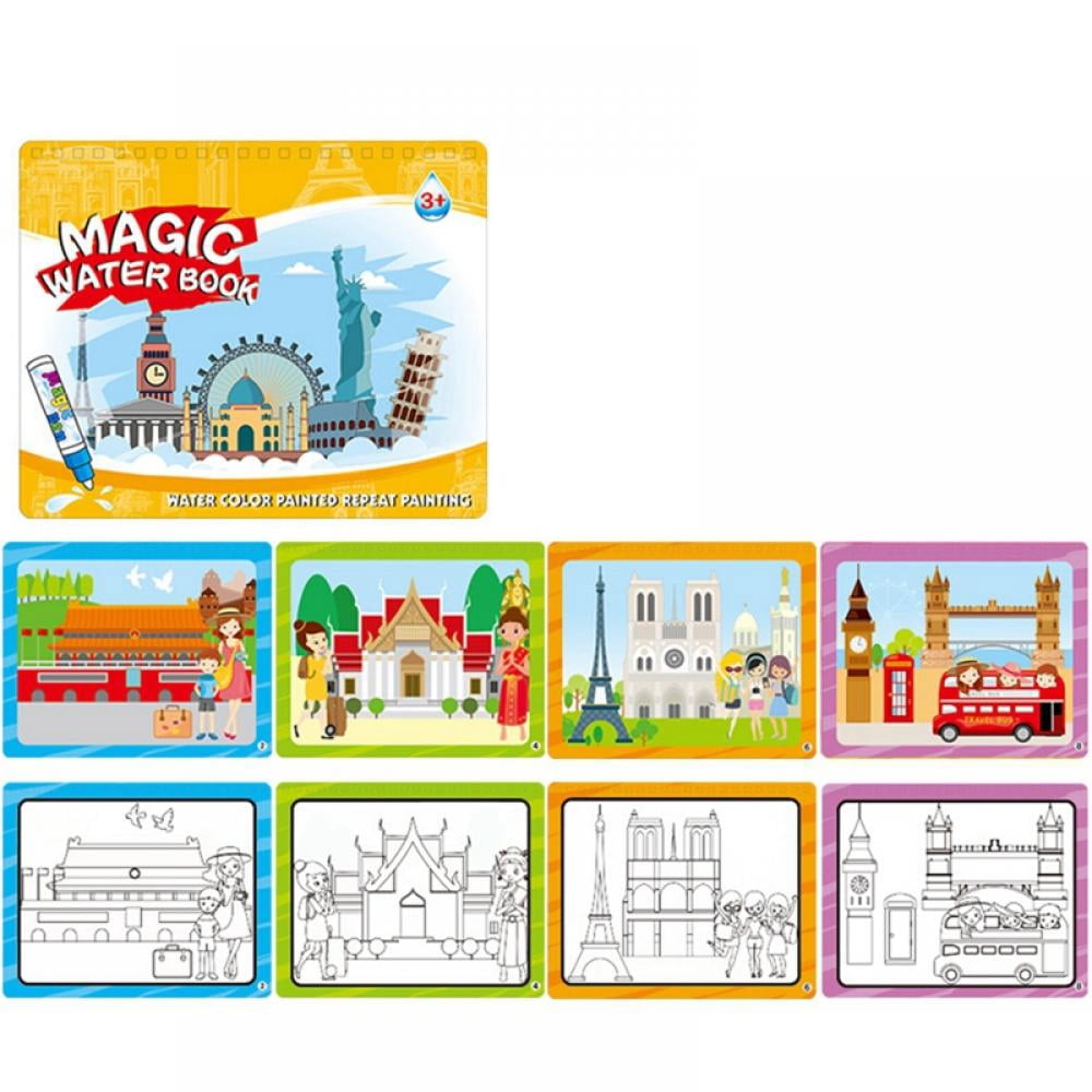 Magic Water Coloring Book Toddlers Kids Reusable Painting Animal ...