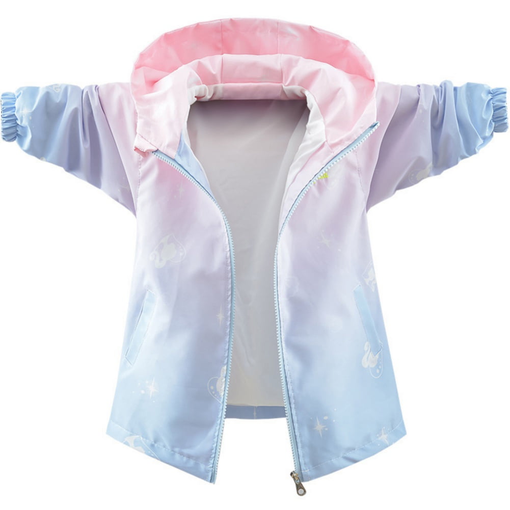 Popvcly Toddler Tie-dye Zip Jacket Hooded Trench Lightweight Rain ...