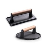 CAURHQSX 1pc Cast iron Rectangular Meat Press Round Heavy-Duty Steak ...