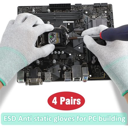 4 Pairs ESD Anti Static Gloves, PC Gloves with High Resistance Carbon ...