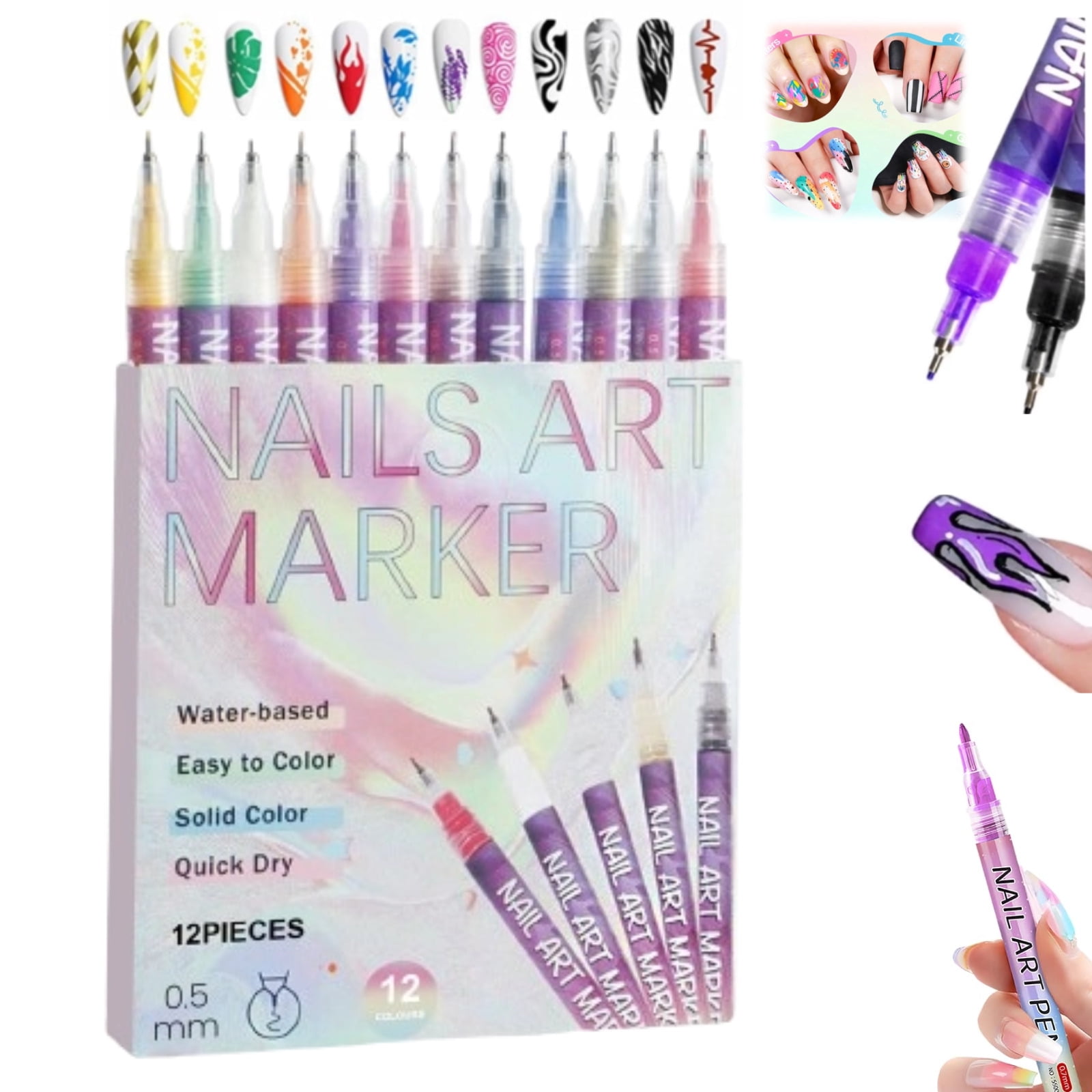 Click here for Gcesteap 12 Colors Nail Art Pens Set - Quick Dry &... prices