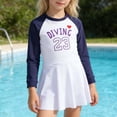 Big Girls Swim Suits Long Sleeve Rash Guard One-Piece Dress Sun Upf 50 ...
