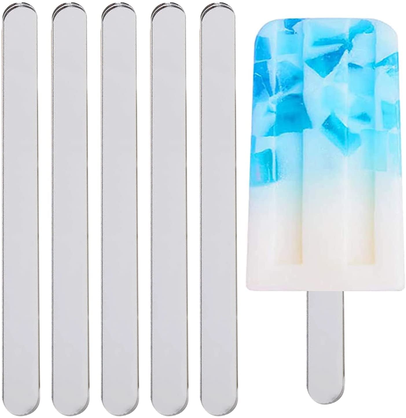 50 Pieces Acrylic Popsicle Sticks Colorful Cakesicle Sticks 4.5 Inch ...