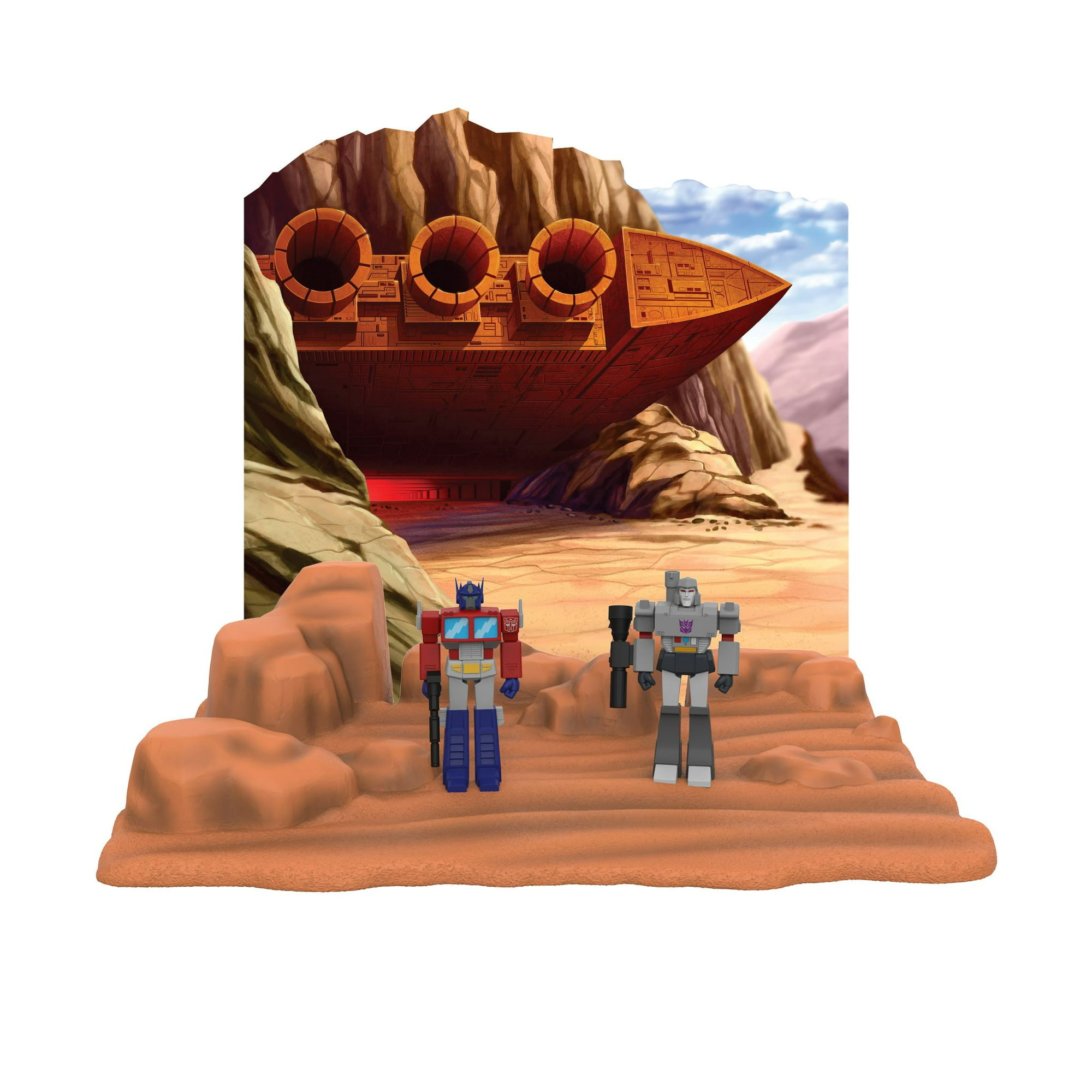 Super7 s 75 Transformers Ark Playset is a Cardboard Background