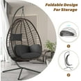 Kullavik Rattan Wicker Egg Chair with Stand, Indoor/Outdoor Swing Chair ...