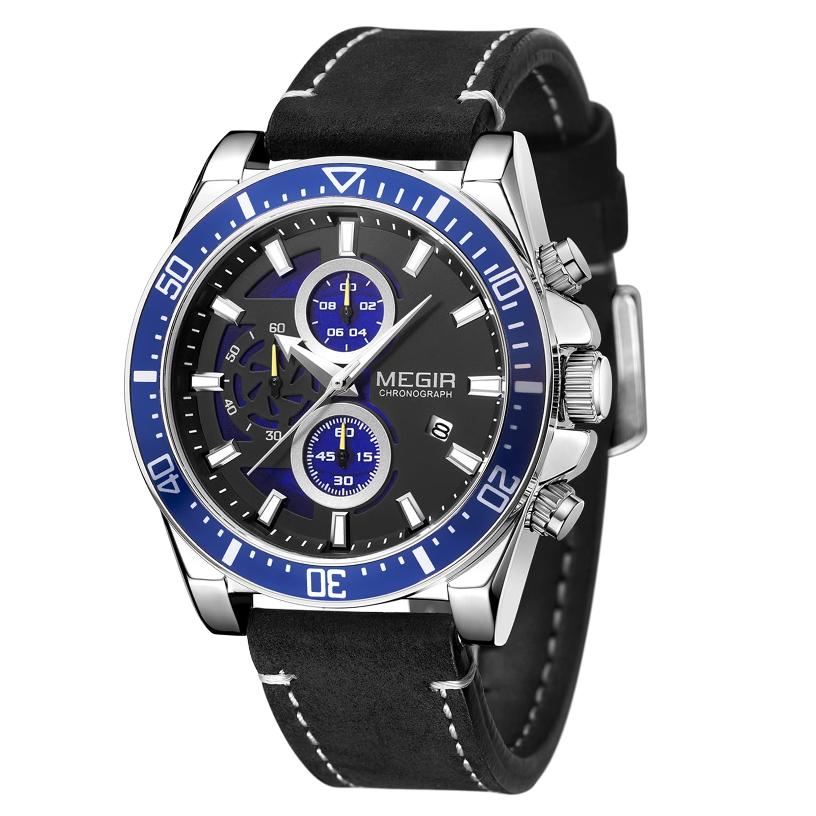 Buy Men Quartz Watch MEGIR Analog Chronograph Wrist Watch with Calendar ...