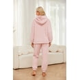 HEARTNICE Womens Hooded Pajama Set, Soft Plush Sleepwear with Pockets ...