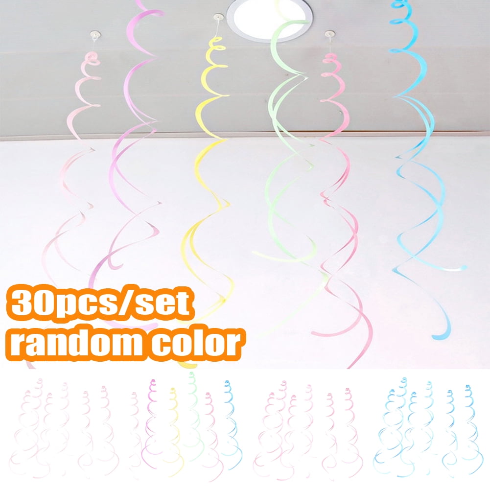 Vnanda 30 Packs Party Swirl Decorations, Foil Ceiling Hanging Swirl ...