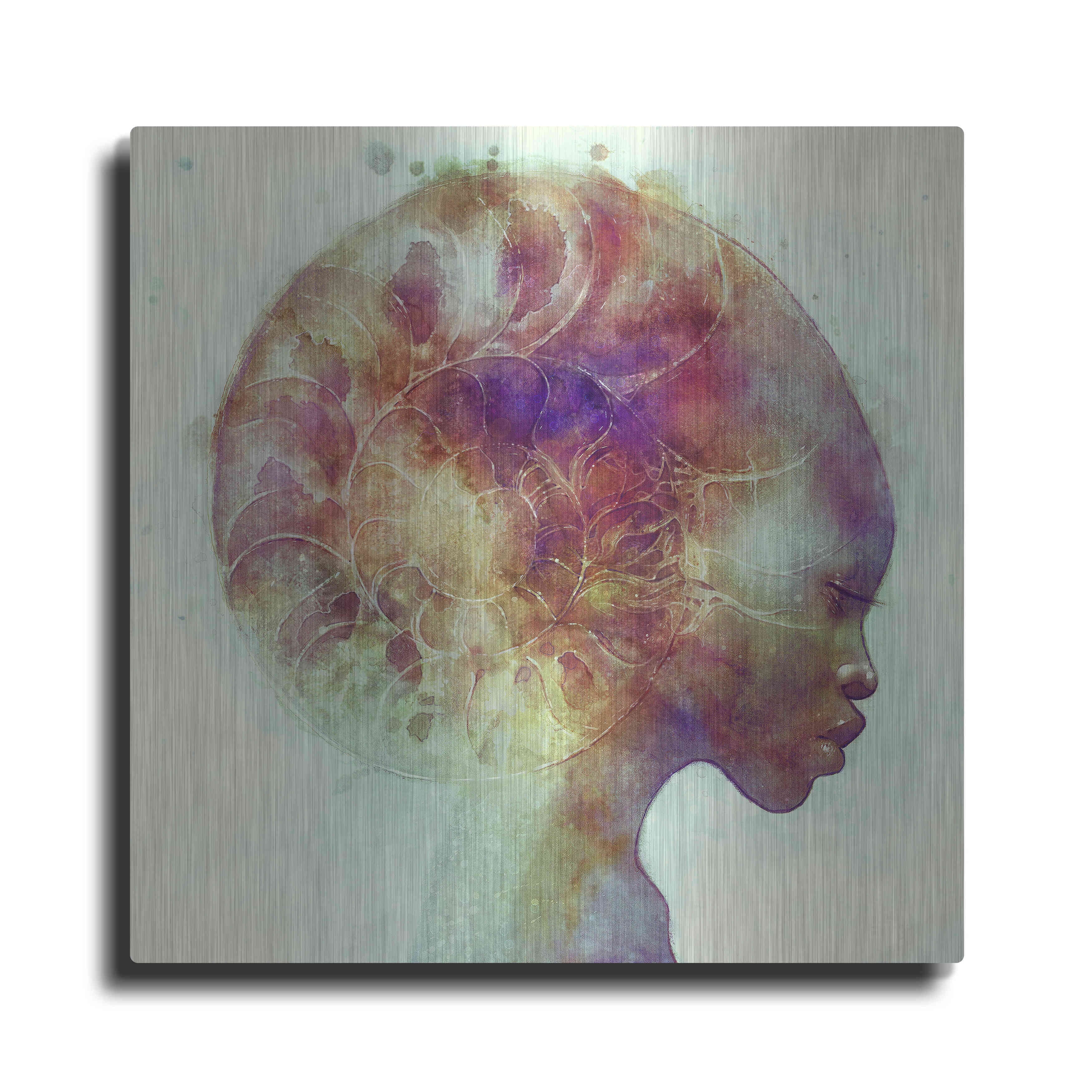 Luxe Metal Art 'Ammon' by Anna Ditman, Metal Wall Art, 12"x12 ...