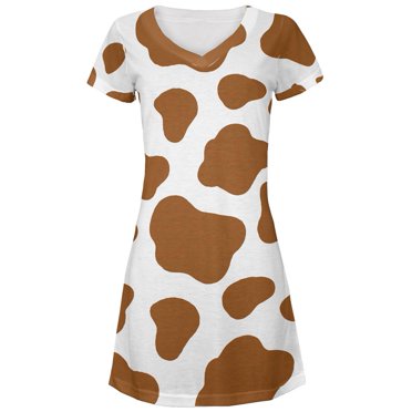 Cow Pattern Costume All Over Juniors V-Neck Dress - Walmart.com