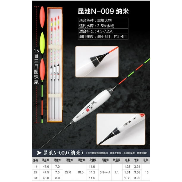 3pcs Fishing corks Kit Different Size Bobber Tackle Tool Accessories ...