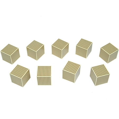 IFIT Montessori 9 Wooden Thousand Cubes, Montessori Toy Math Materials ...