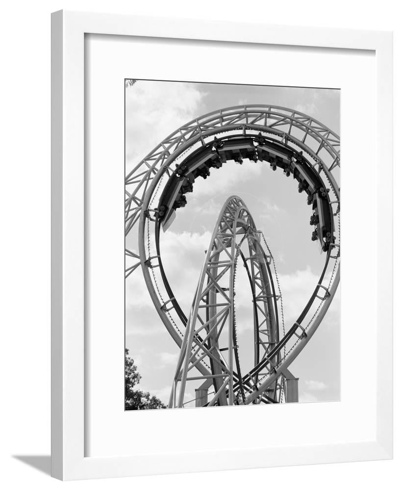 1970s Roller Coaster Amusement Park Ride, Framed Art Print Wall Art ...
