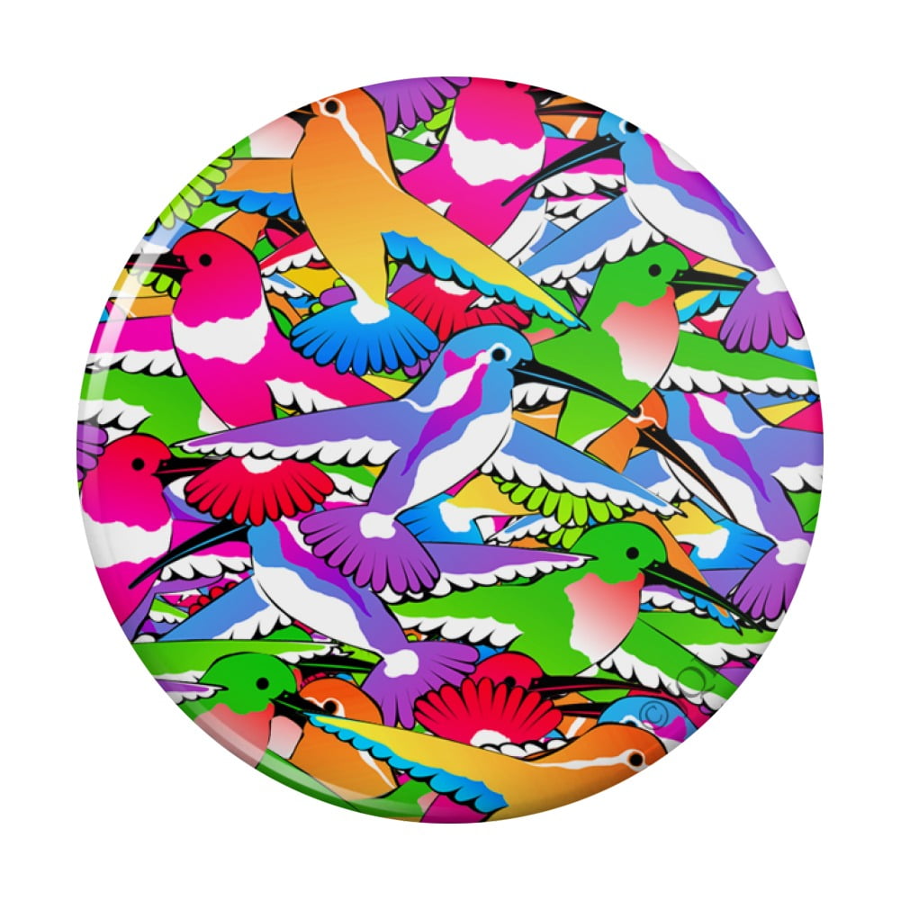 Hummingbird Colorful Pattern Pinback Button Pin - Walmart.com