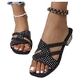 Black Ladies Fashionable Casual Hollow Out Decorative Plus Size Flat ...