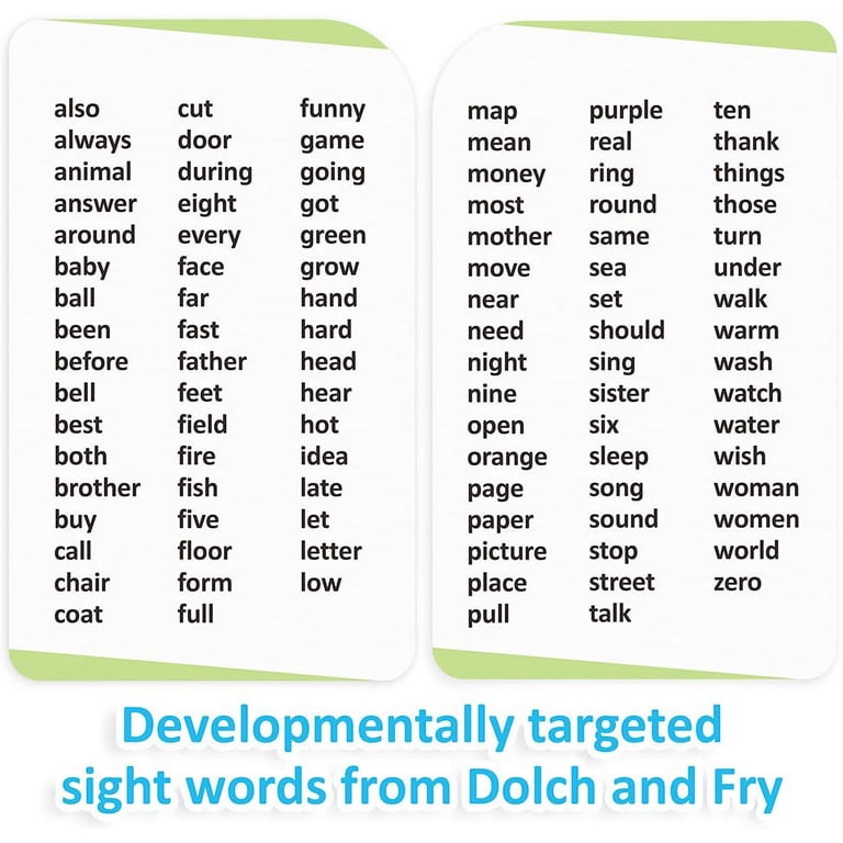 Sight Word Games Gethelud 300 Sight Words Flashcards, 150PCS Double ...