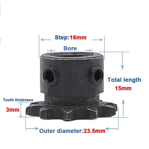 #25 Chain Drive Sprocket 10T Pitch 14 6.35Mm 04C10T Bore 6Mm For #25 ...