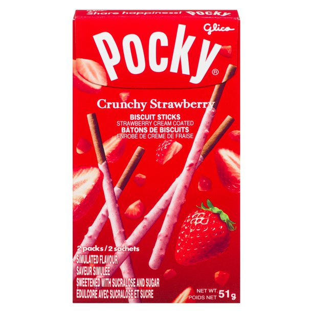 Pocky Crunchy Strawberry Biscuit Sticks, 51-gram - Walmart.ca