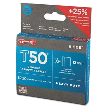 Arrow T50 1/4-inch Heavy Duty Staples, 1000 Count - Walmart.com