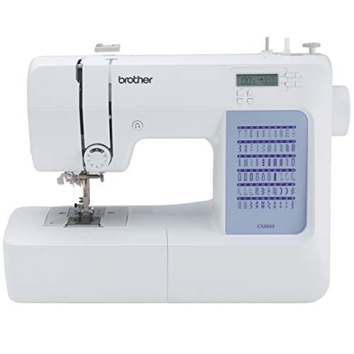 Brother Cs5055 Computerized Sewing Machine  60 Built-In Stitches  Lcd Display  7 Included Feet  White Cs5055