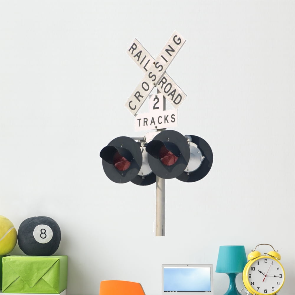 Railroad Crossing Wall Decal by Wallmonkeys Peel and Stick Graphic (48 ...