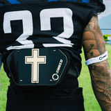 O Shield Adult Fit Golden Cross Chrome Football Back Plate, Lightweight ...