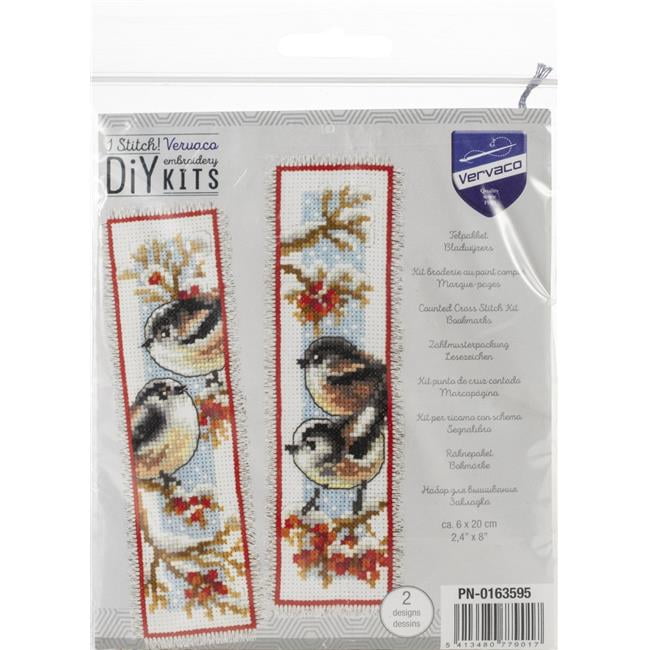 Vervaco Bookmark Counted Cross Stitch Kit 2.5"X8" 2/Pkg-Birds & Red ...