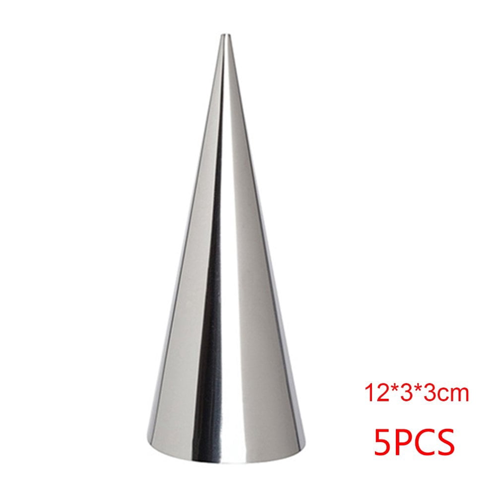 Kitchen 5/12PCS Conical Tube Cone Roll Moulds Stainless Steel Spiral ...