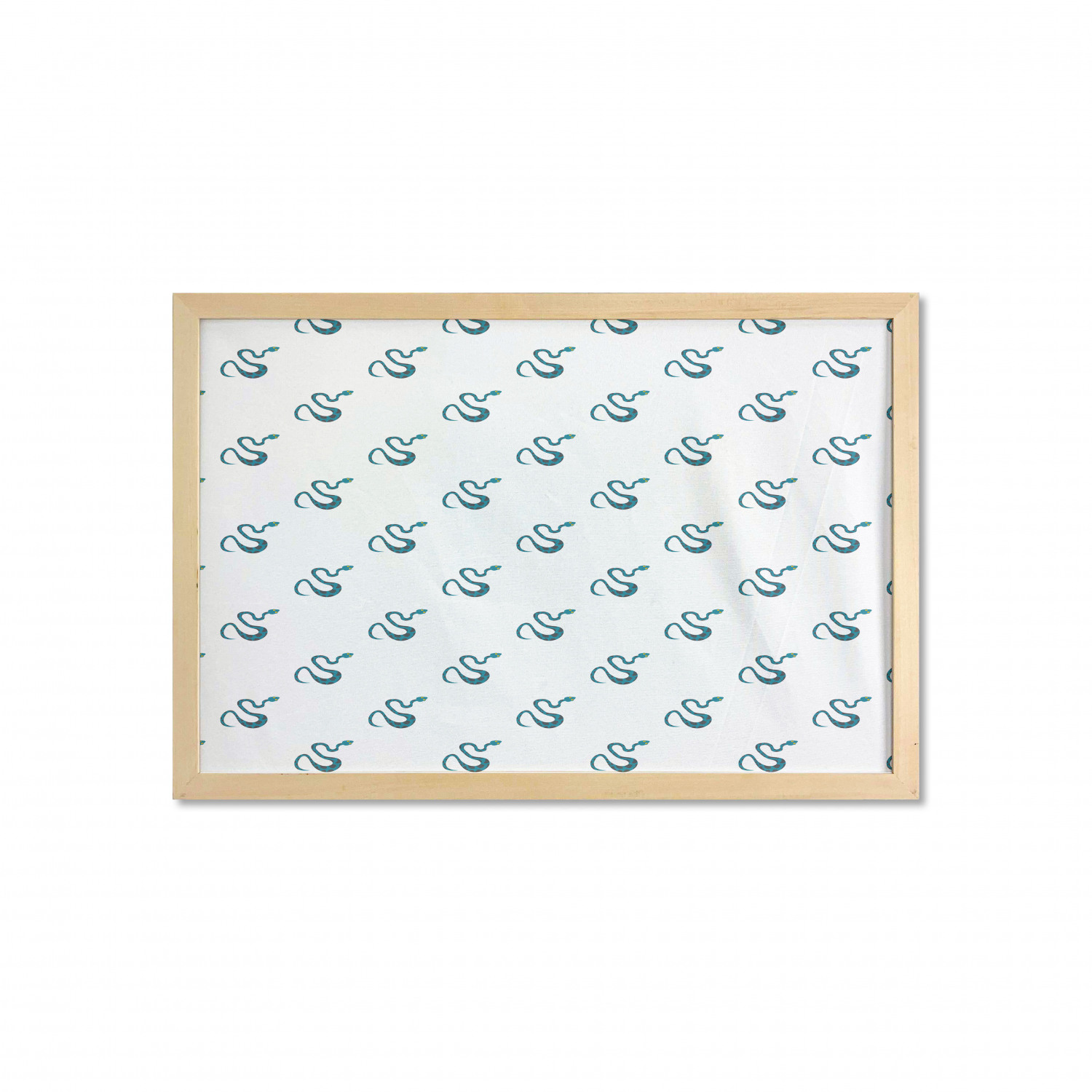 Snake Wall Art with Frame, Repeating Crawling Dotted Snakes Elements ...