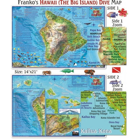 Franko Maps - Maui Dive Map - Walmart.com