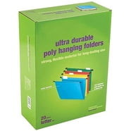 TRU RED Assorted Colored Hanging File Folders, 5 Tab, Letter Size, 25 ...