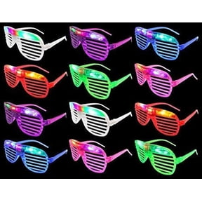 LED Neon Glow Sunglasses, 12 Pack Frame Light Up Flashing Glasses for ...