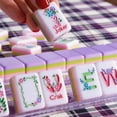 Purple Acrylic Mahjong Set, Four-Layer Color-Blocked, Portable Casual ...