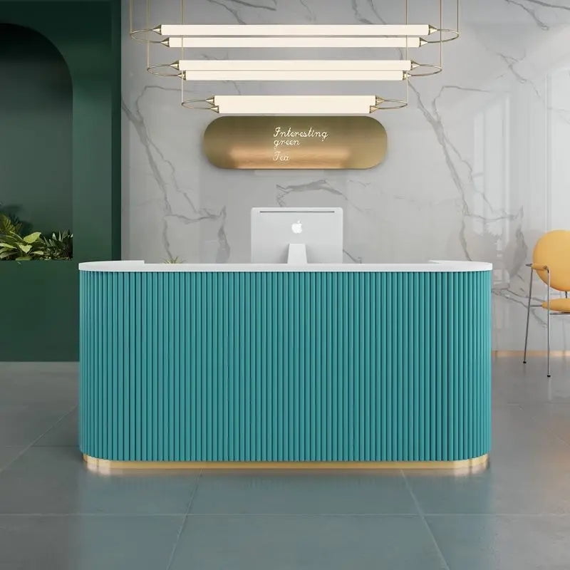 Clothing store curved cash register beauty salon bar counter Nordic ...