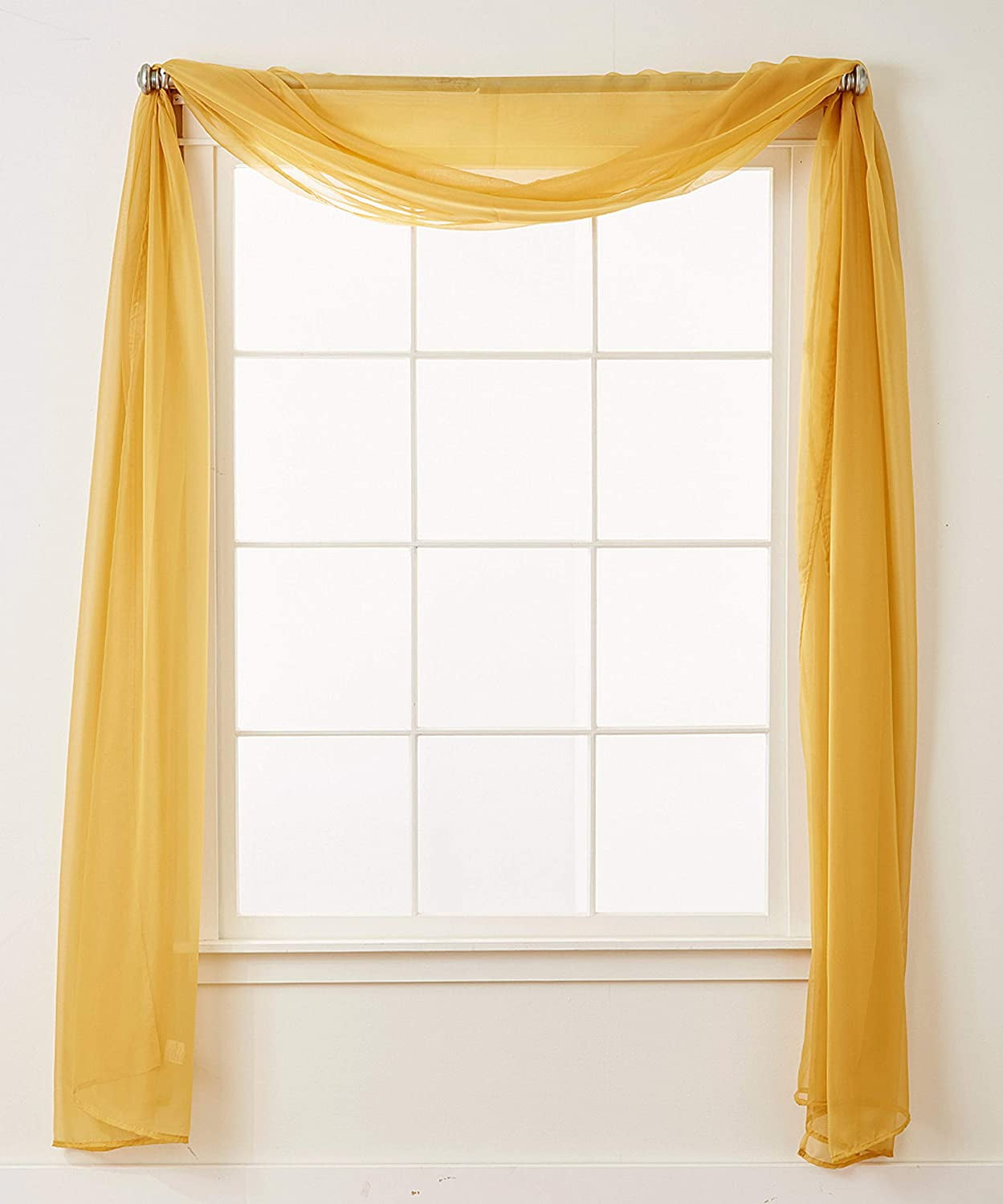Luxury Scarf Sheer Curtains, Window Treatment Curtain Panels with Rod ...